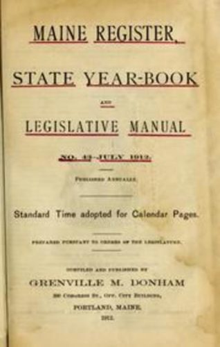 Maine State Yearbook and Legislative Manual Annual Report